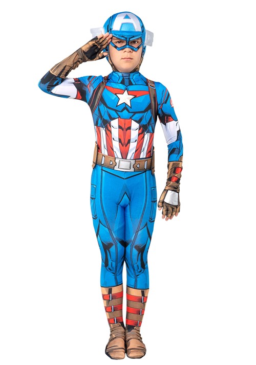 Boy's Captain America Zentai Costume | Marvel Costumes
