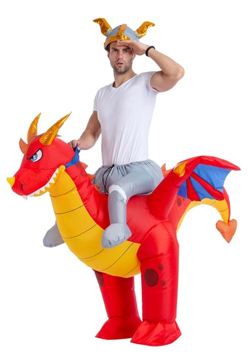 Inflatable Adult Riding-A-Fire Dragon Costume