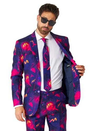 Suitmeister Men's Retro Neon Navy Suit