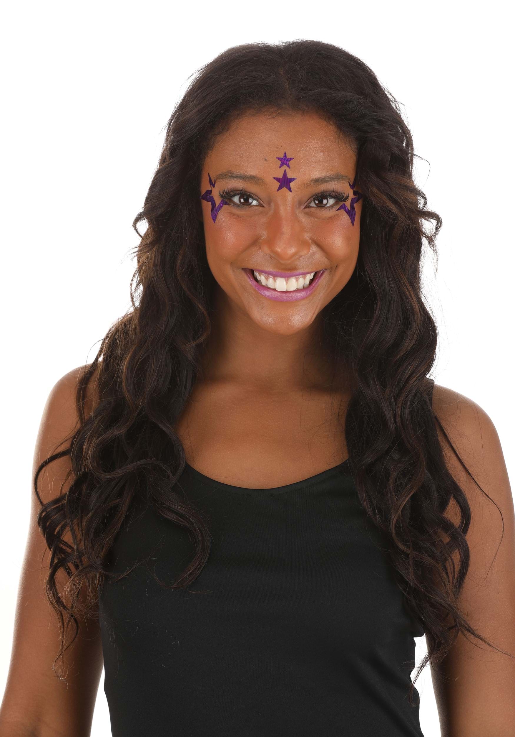 Holographic JamStar Face Decals in Purple Sparkle