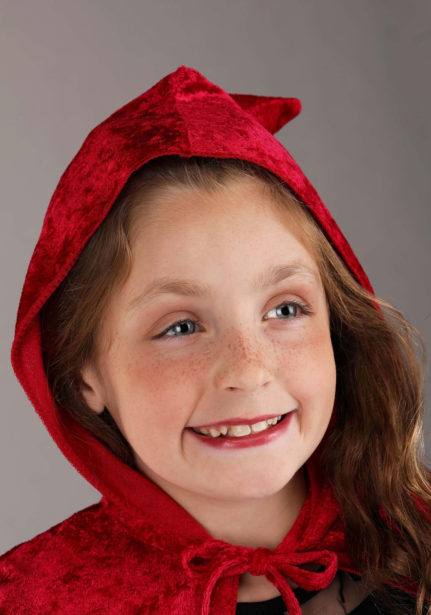 Red Velvet Hooded Kid's Cape | Costume Accessory Capesv