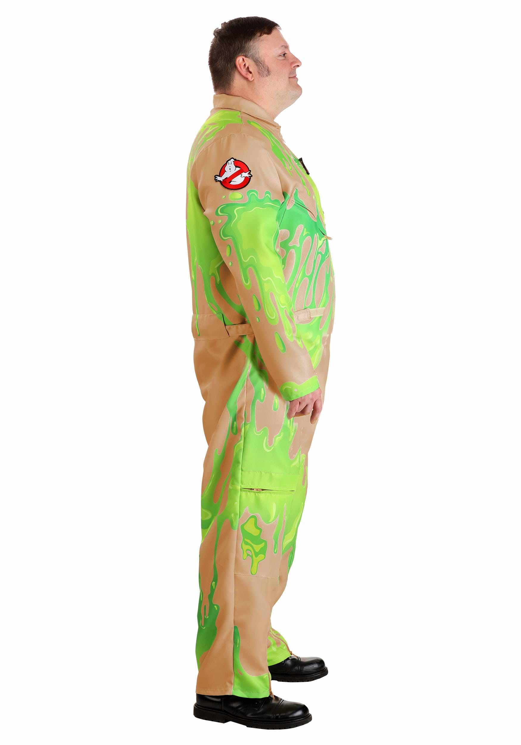 Adult Plus Size Slime-Covered Ghostbusters Costume | Ghostbusters Costumes