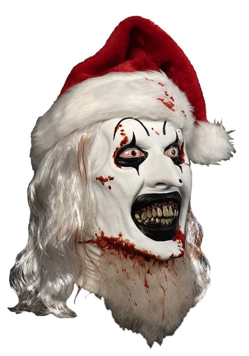 Terrifier 3 Art the Clown Santa Adult Deluxe Latex Mask | Scary Masks
