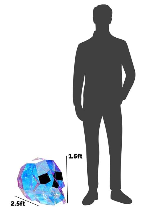 12-Inch Iridescent Geometric Skull Decoration | Skeletons and Skulls